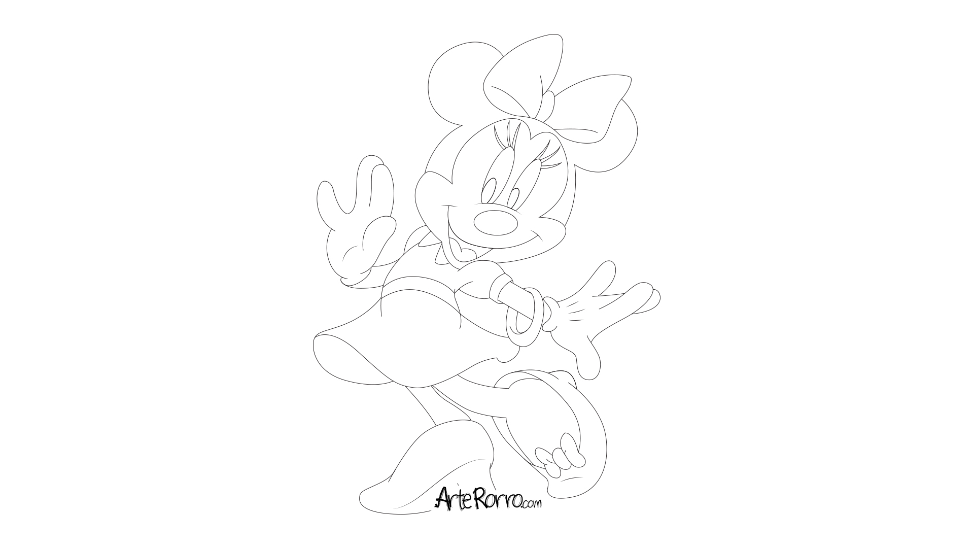 Dibujo de Minnie Mouse para colorear e imprimir · Arte Rorro