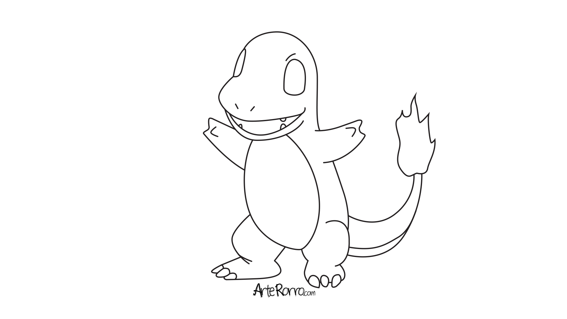 Charmander Coloring Page to Print | Arte Rorro